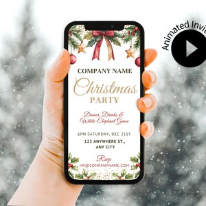 Corporate Christmas Party Invitation, Company Christmas Party Invite ...