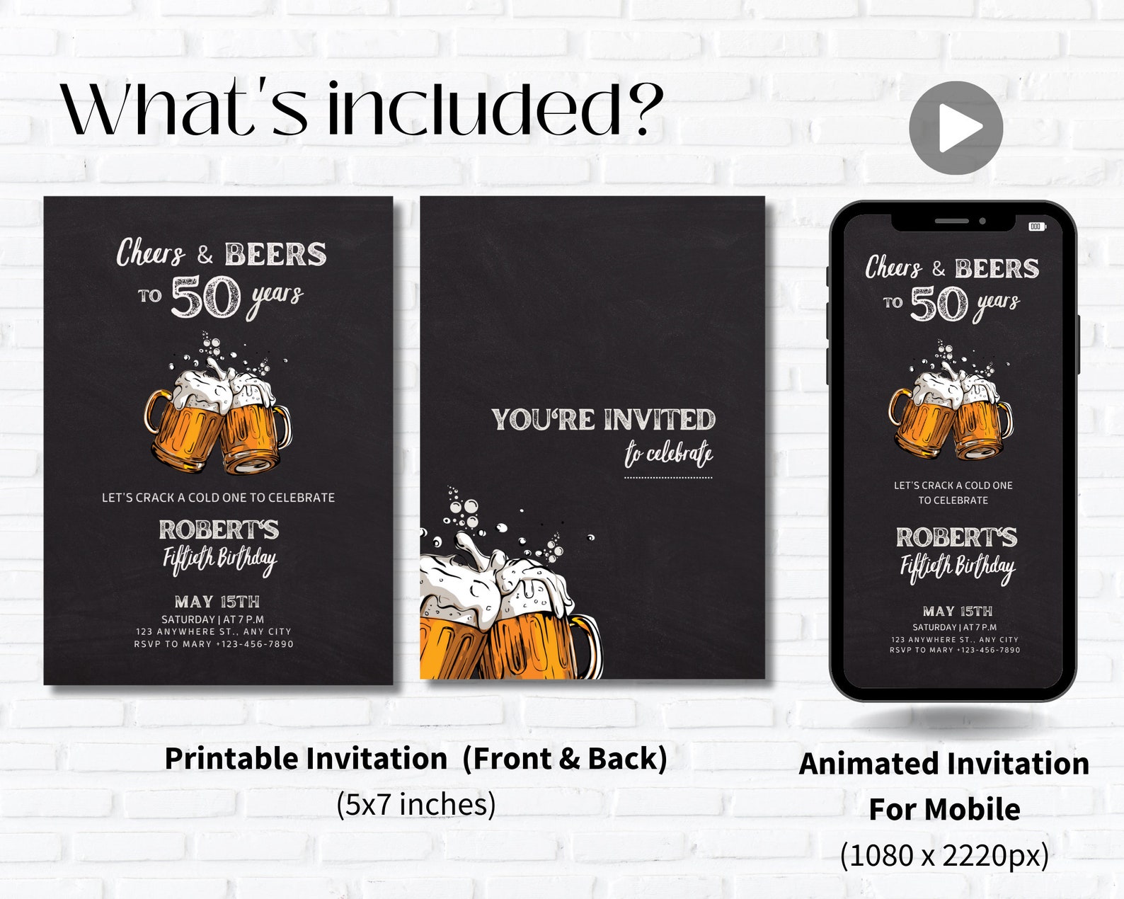 Cheers and Beers Birthday Party Invitation, Printable Invite & Digital ...