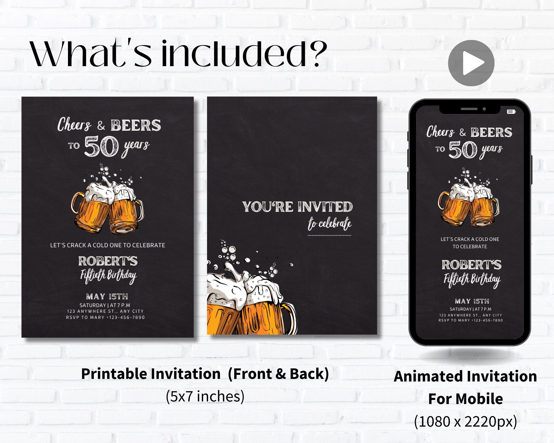 Cheers and Beers Birthday Party Invitation, Printable Invite & Digital ...