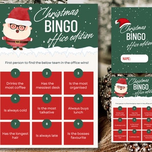 Office Christmas Game, Printable Christmas Bingo Game, Office Holiday ...