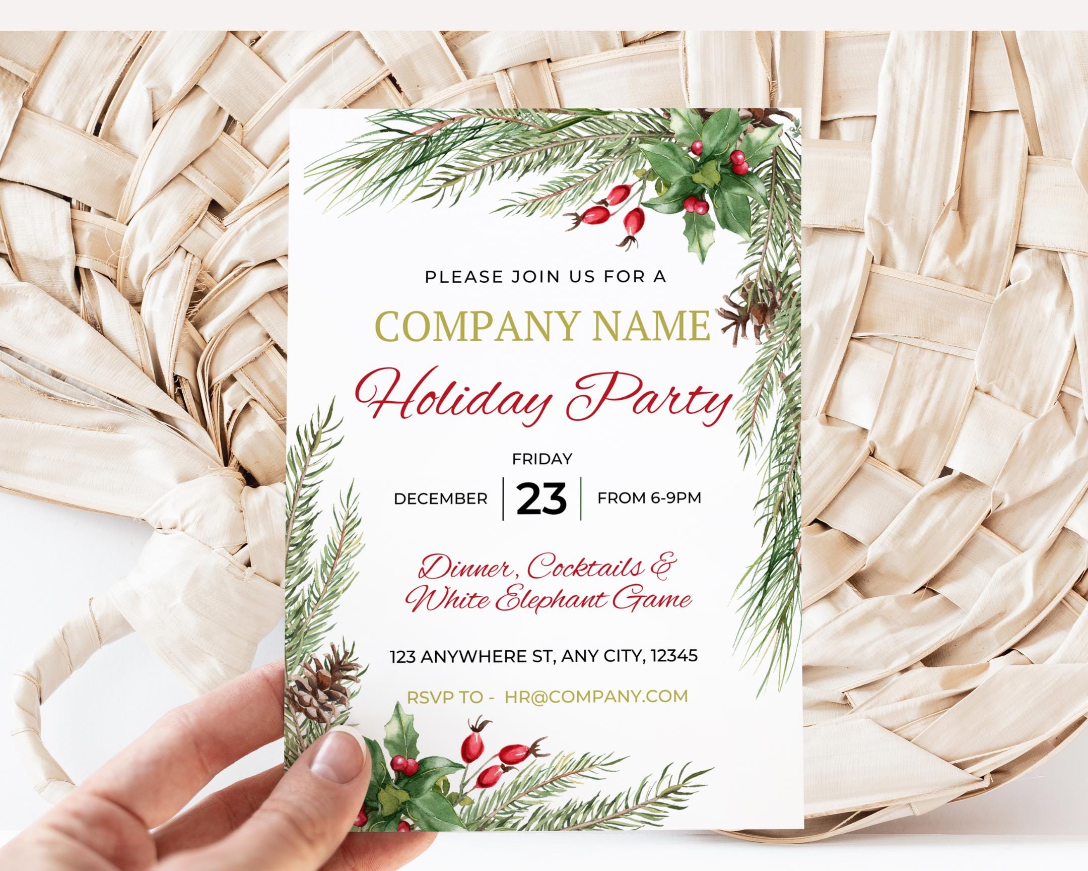 Corporate Christmas Party Invitation, Company Christmas Party Invite ...
