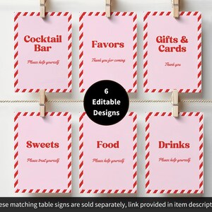 Printable Xmas Menu Template 4x9'' Pink Christmas Menu Ideas DIY ...