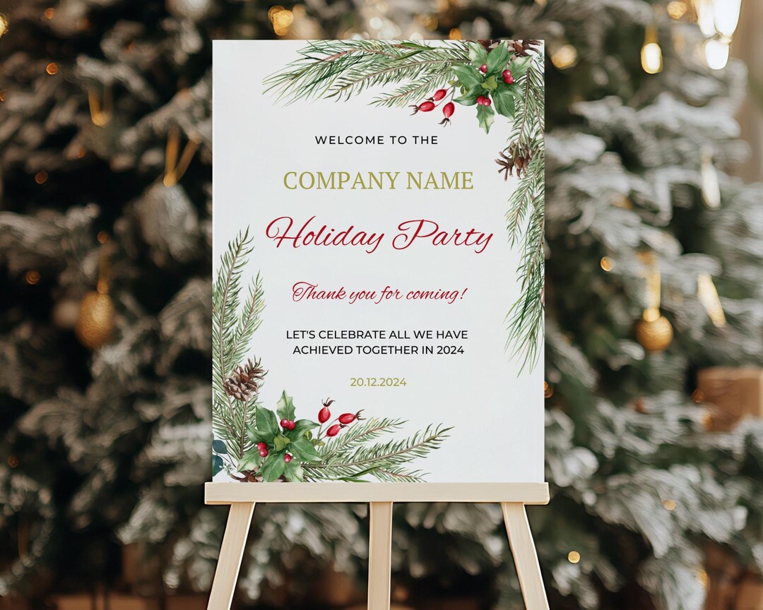 Corporate Christmas Party Welcome Sign, Company Christmas Party Welcome ...
