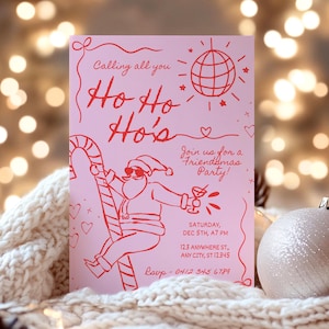 Hand Drawn Christmas Party Invitation, Friendsmas Party Invite ...