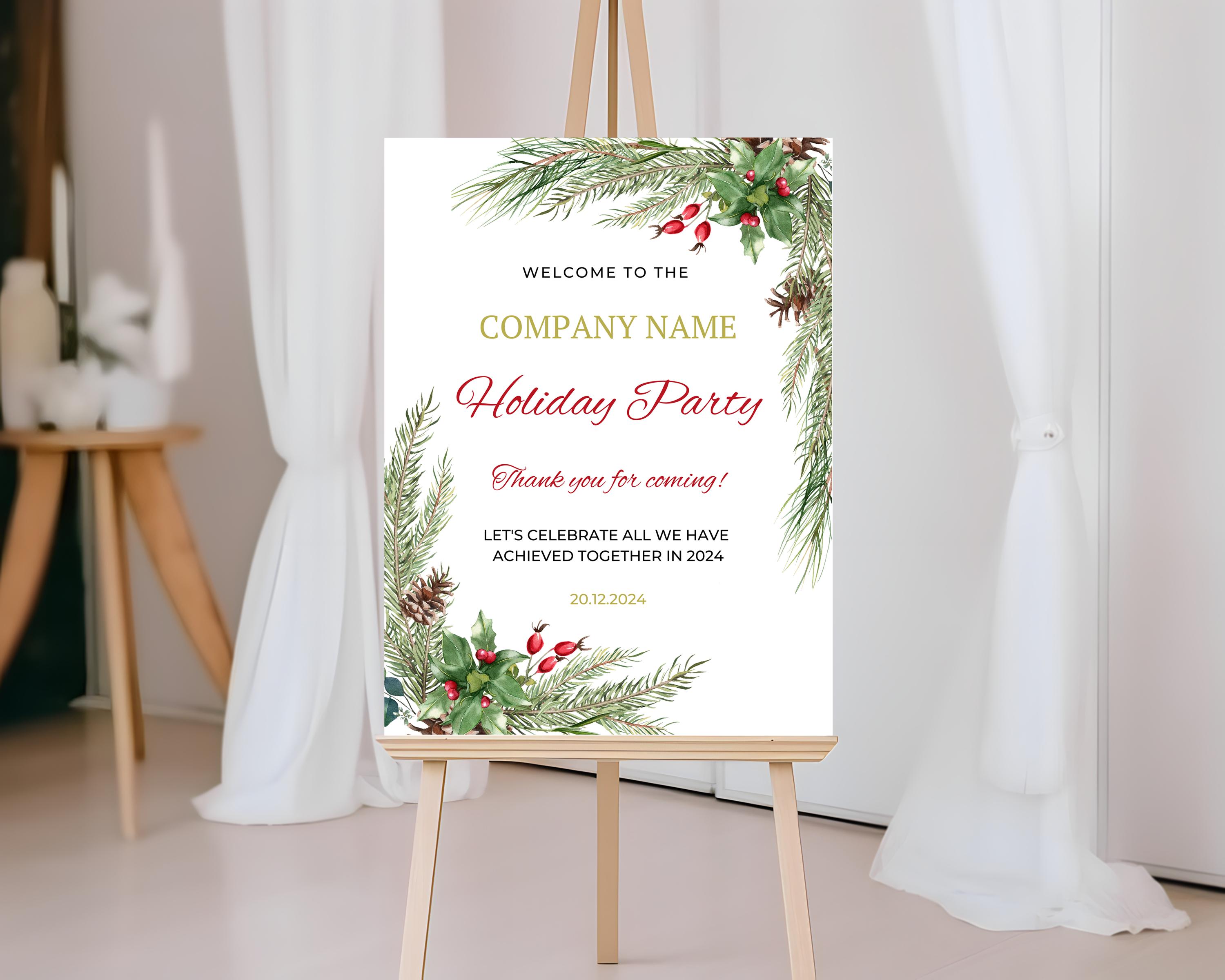 Corporate Christmas Party Welcome Sign, Company Christmas Party Welcome ...