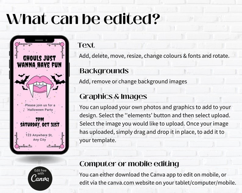Ghouls Night Out Halloween Invitation, Printable Invite Halloween Party ...