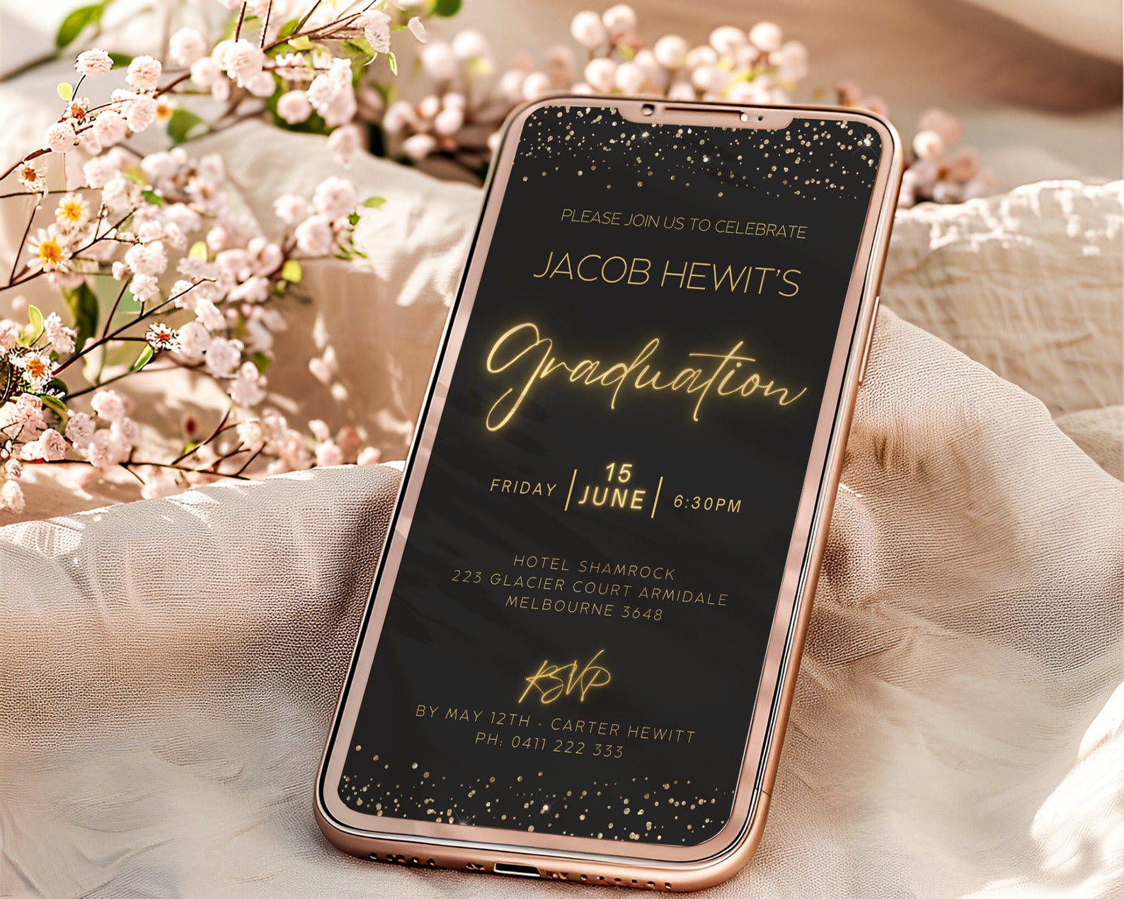 Digital Graduation Party Invitation, Graduation Invitation Template ...