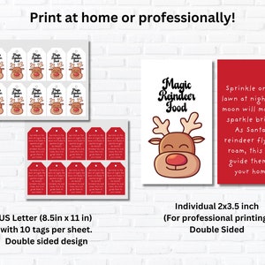 Printable Magic Reindeer Food Label Tag, Christmas Gift Tag, Reindeer ...