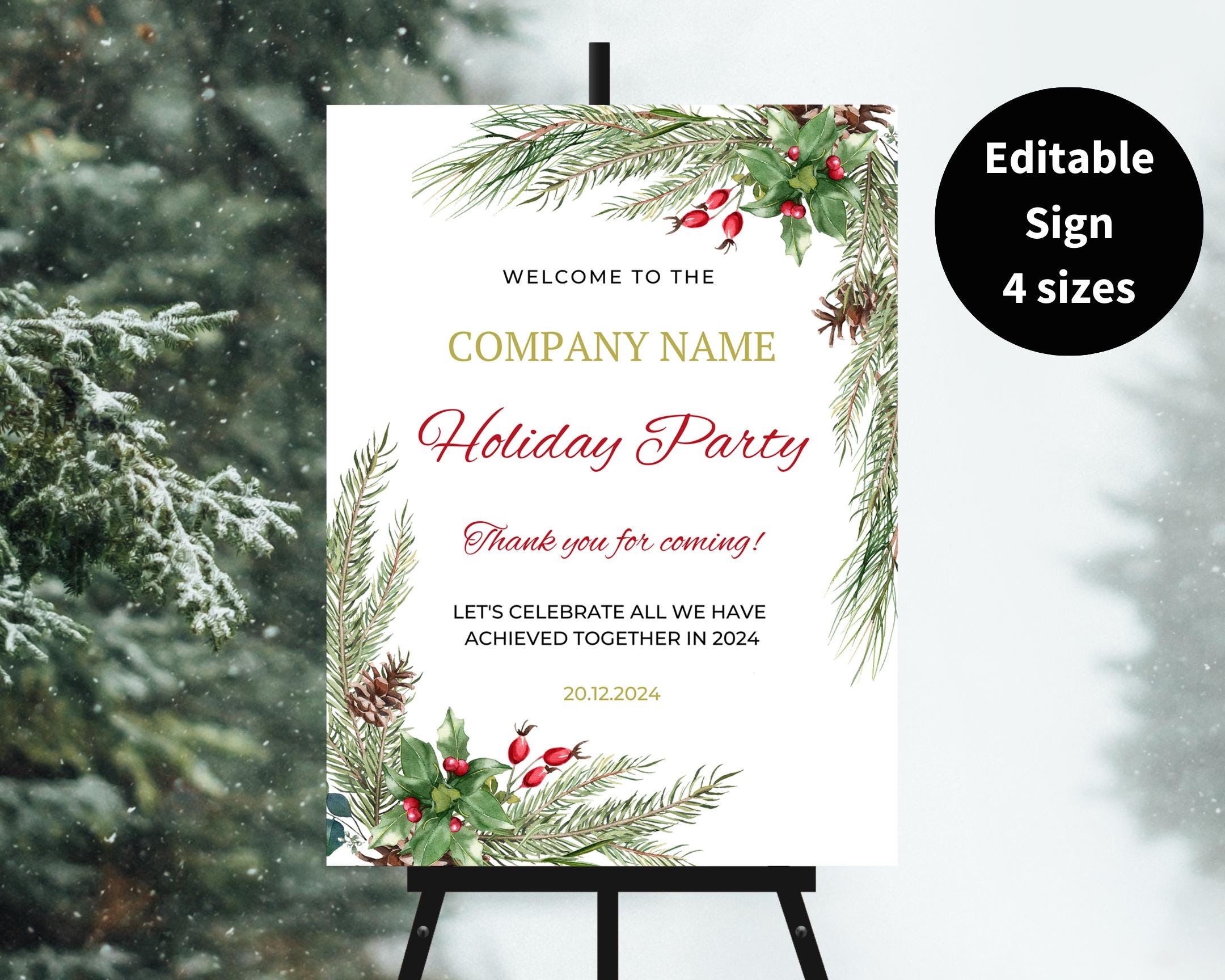Corporate Christmas Party Welcome Sign, Company Christmas Party Welcome ...