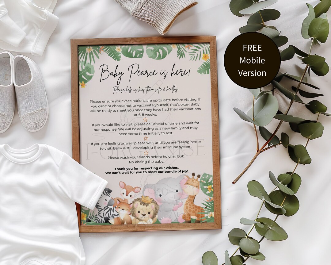 EDITABLE Newborn Rules for Visiting Baby A4 Printable & Digital for ...