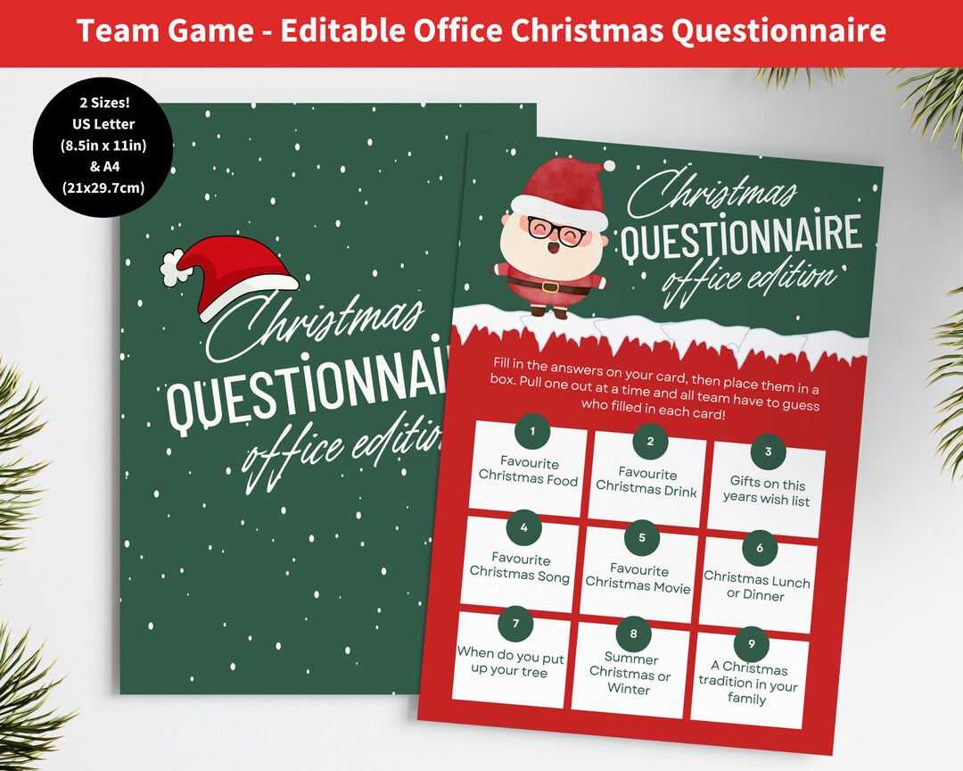 Office Christmas Game, Printable Christmas Game, Office Holiday Game ...