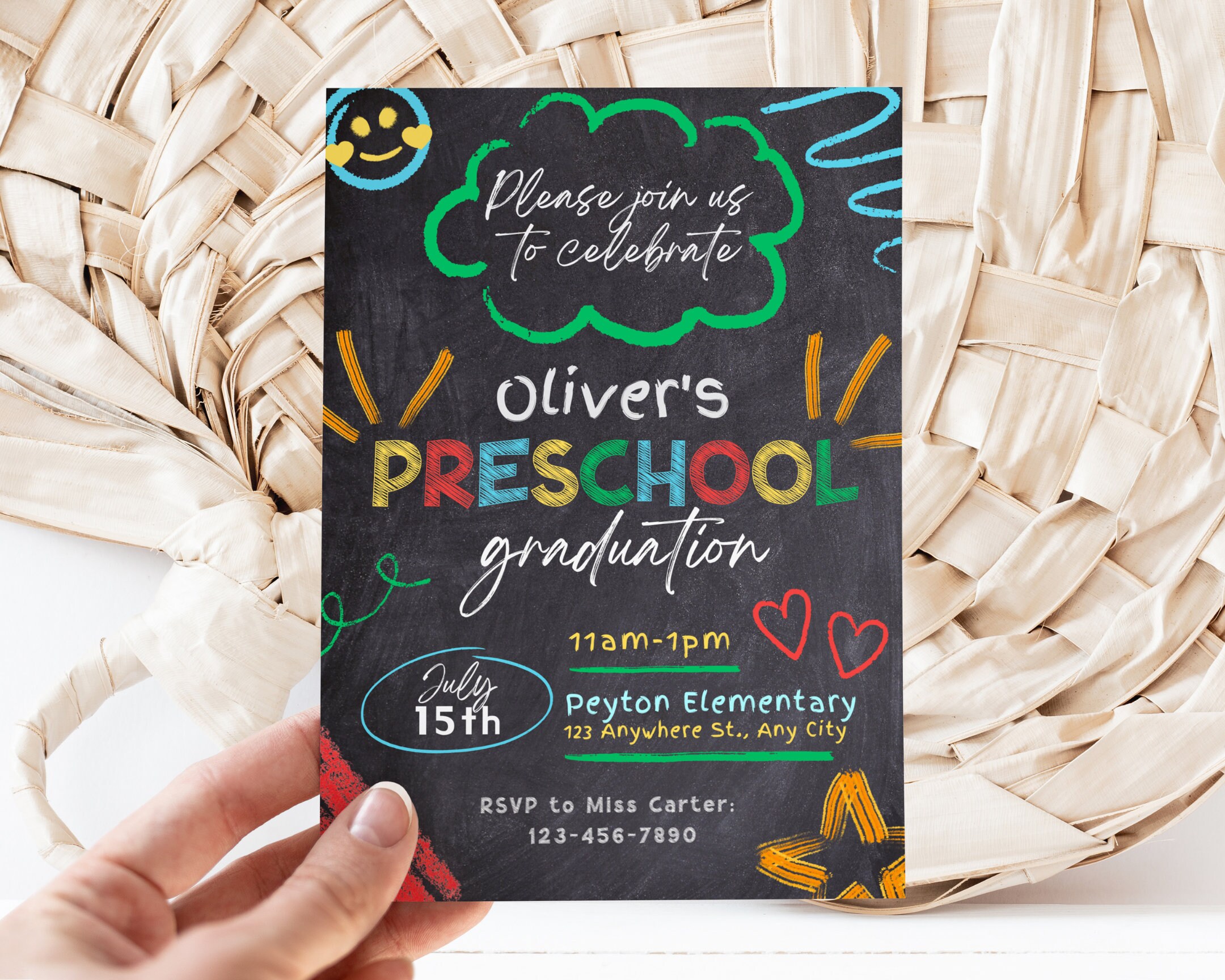 Editable Preschool Graduation Invitation, Prek Announcement Party ...