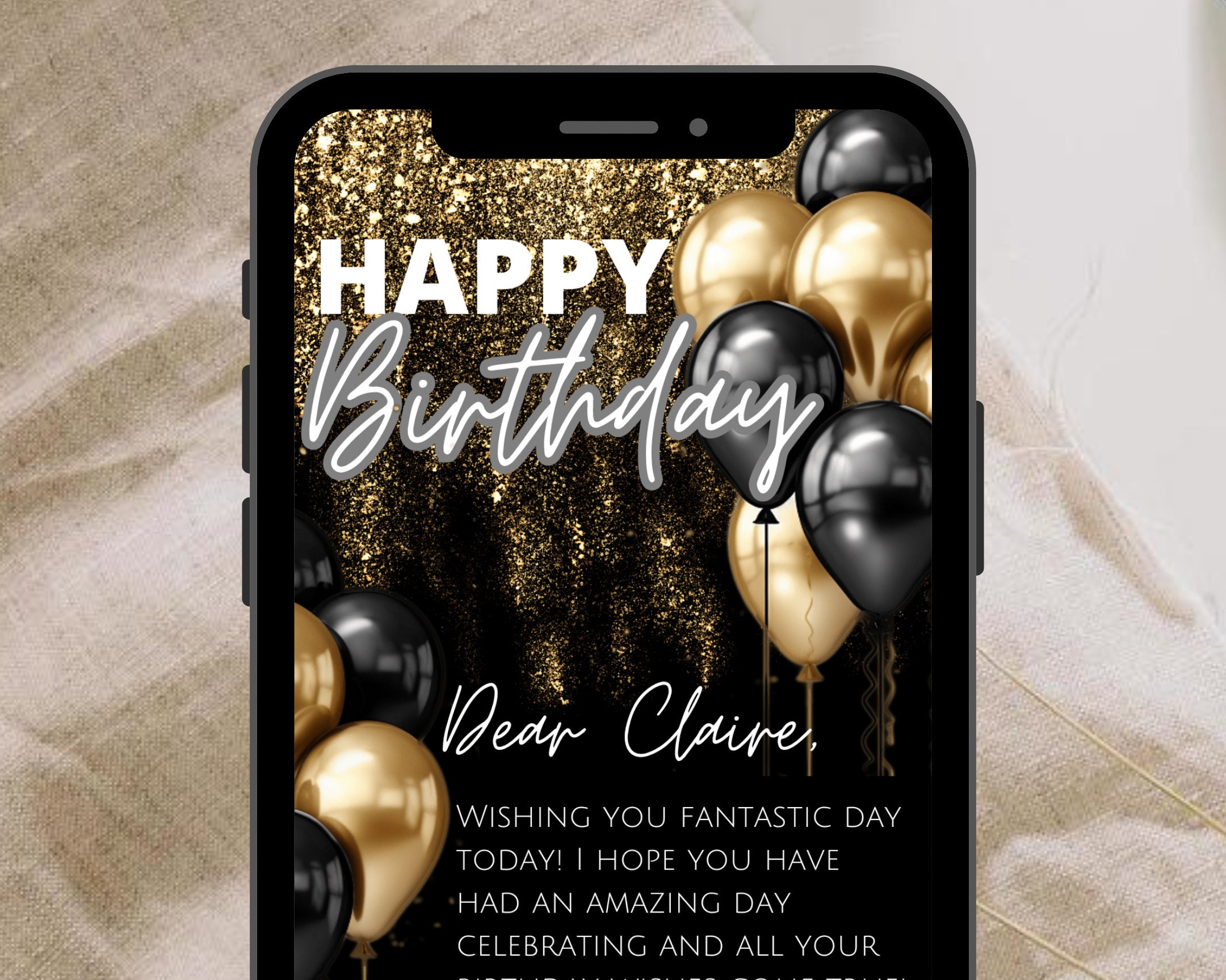 EDITABLE Birthday E-card Animated, Digital Birthday Card, Electronic ...
