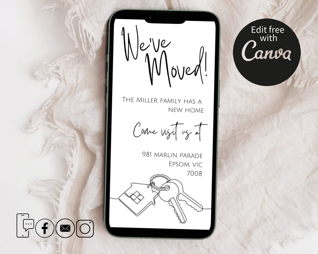 EDITABLE We've Moved House Template Digital, New Address, We Have Moved ...