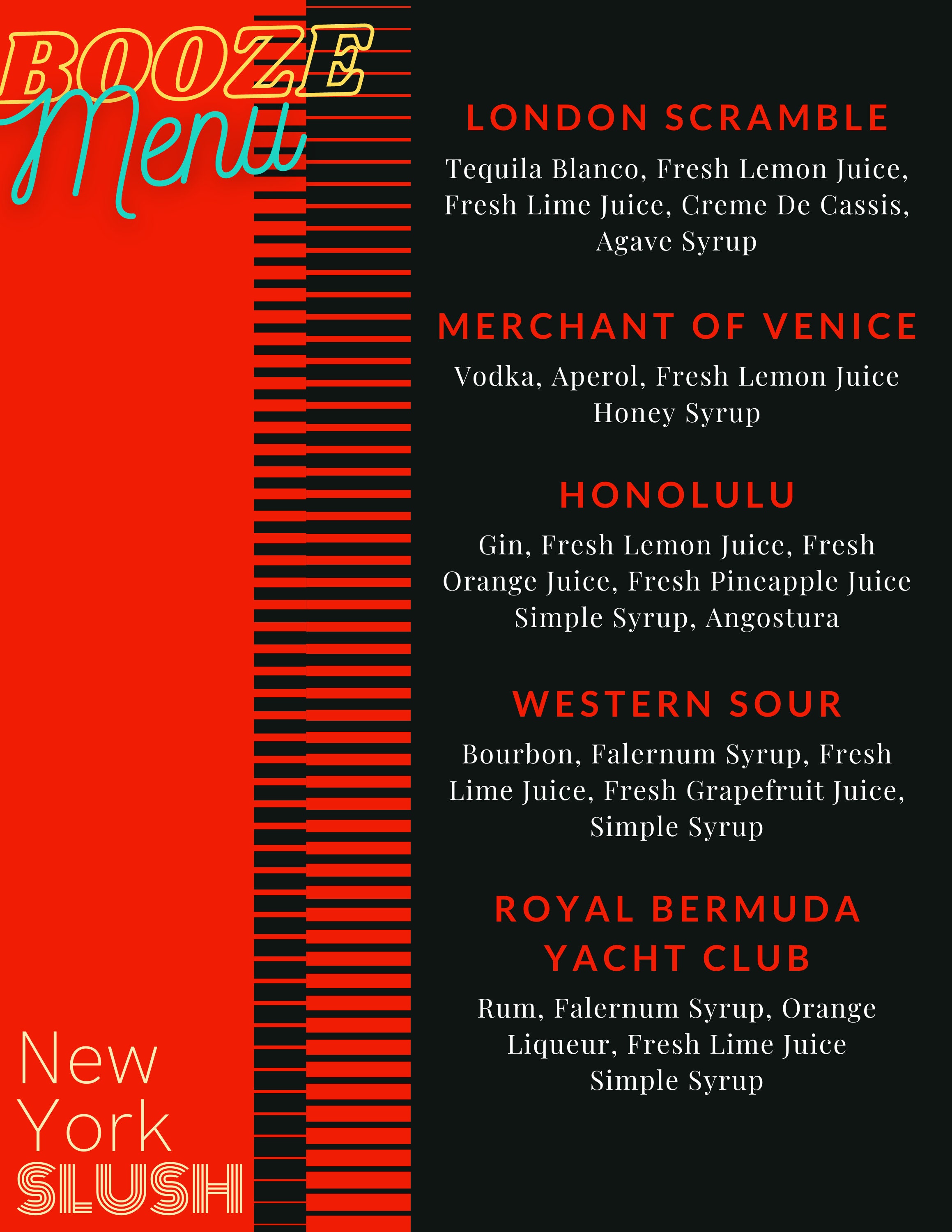 Custom Cocktail Menu - Etsy