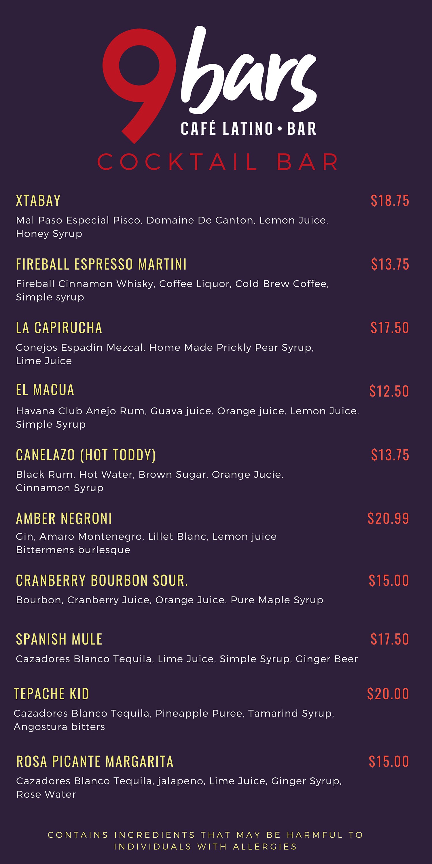 Custom Cocktail Menu - Etsy