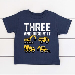 Construction Birthday Shirt | 3 Birthday Boy Shirt | 3rd Birthday Construction Shirt | 3 and ...