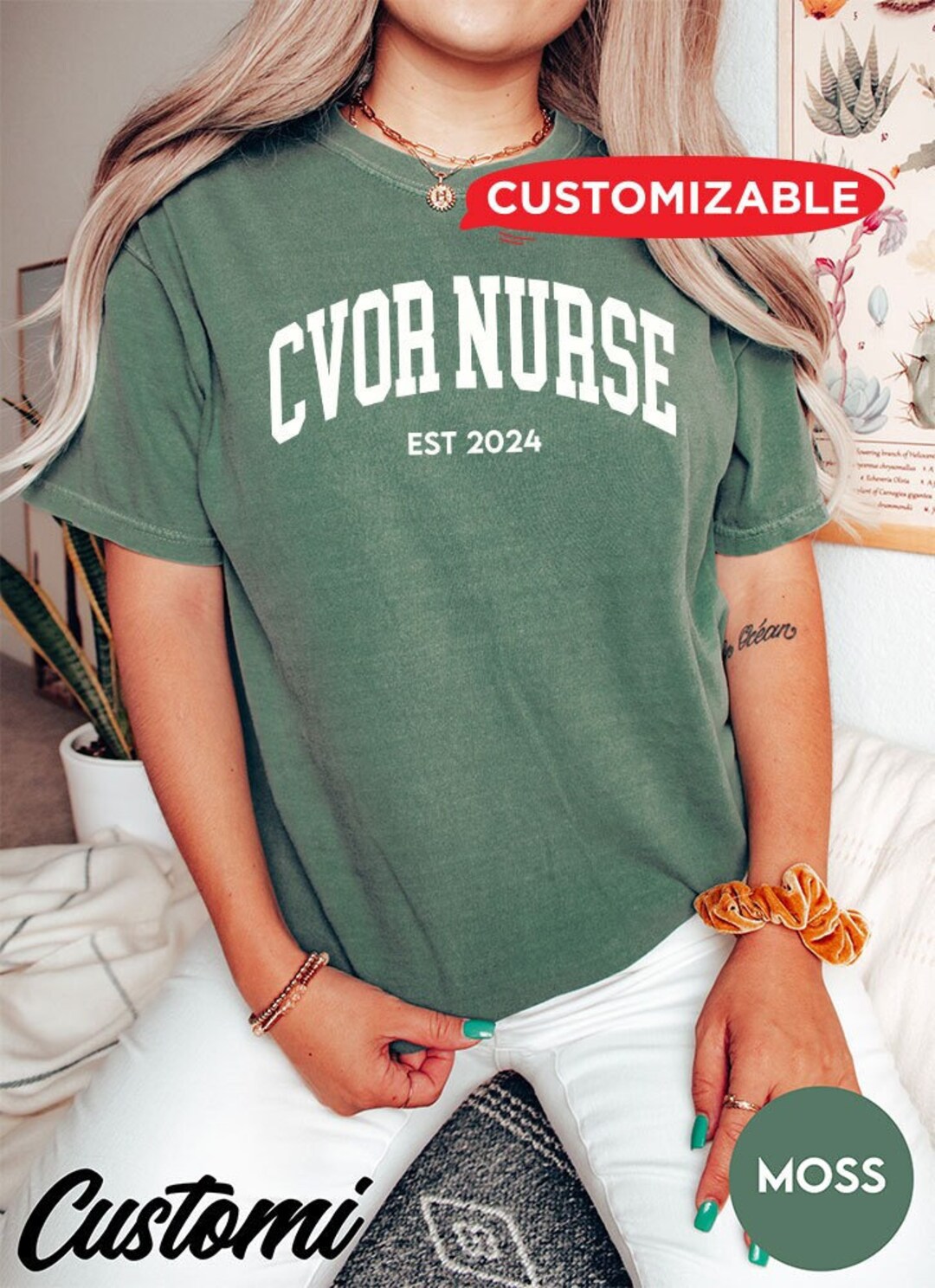 Comfort Colors CVOR Nurse 2024 Custom T-shirt Personalized Nurse Shirt ...