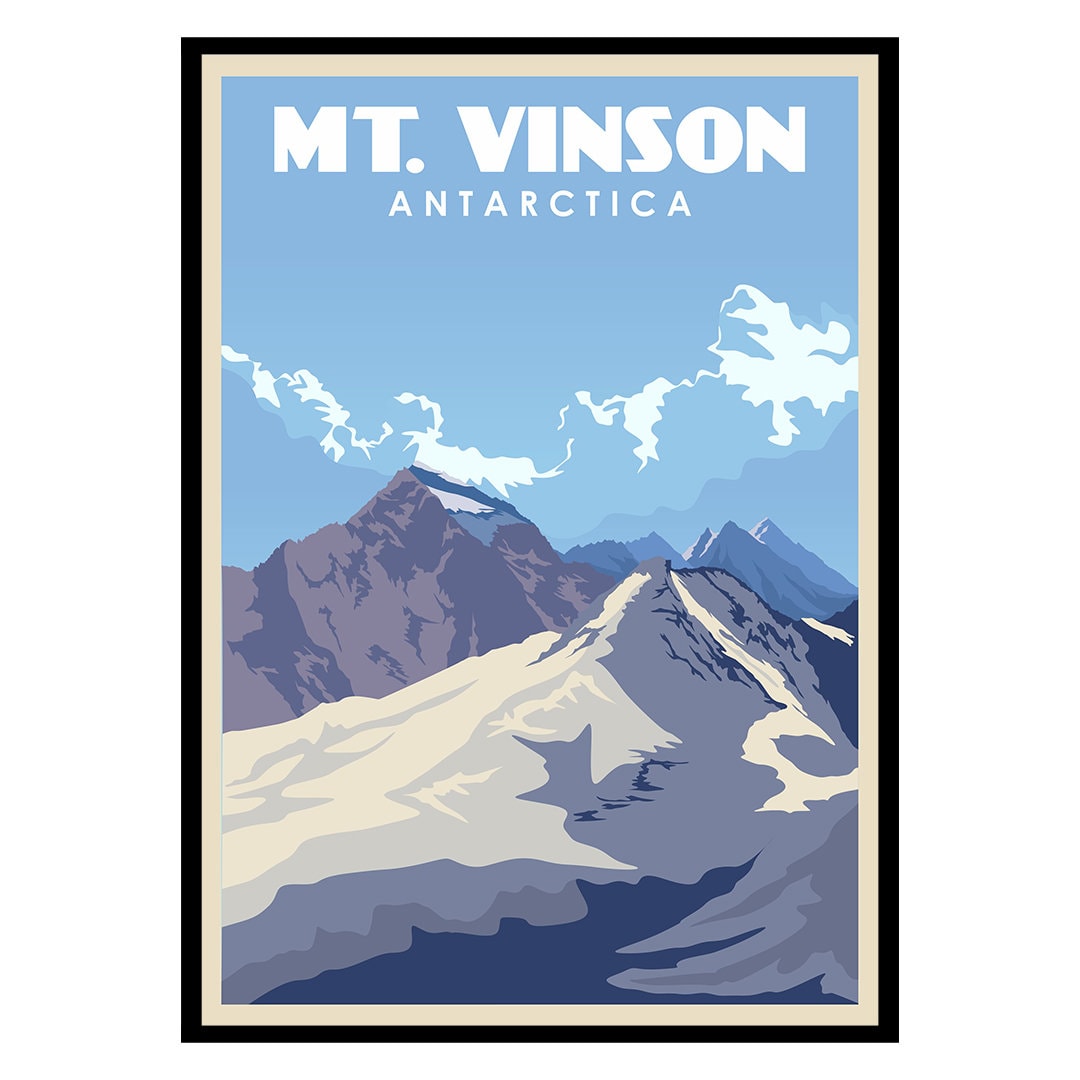 Seven (7) Summits Mountain Climbing Vintage Retro Fine Art Print ...