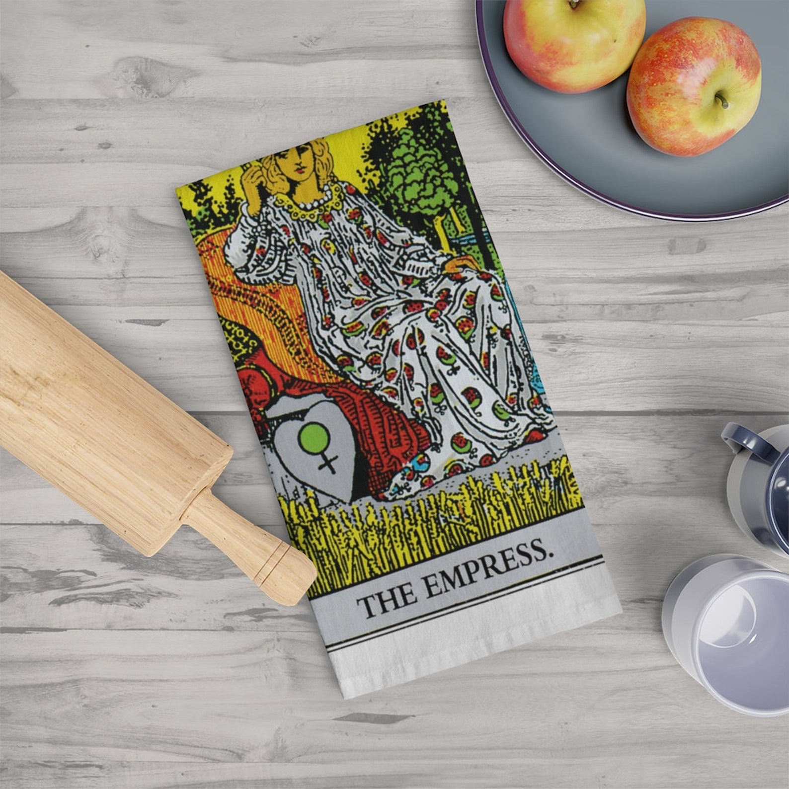 The Empress Tarot Card Tea Towel Goth Kitchen Decor - Etsy