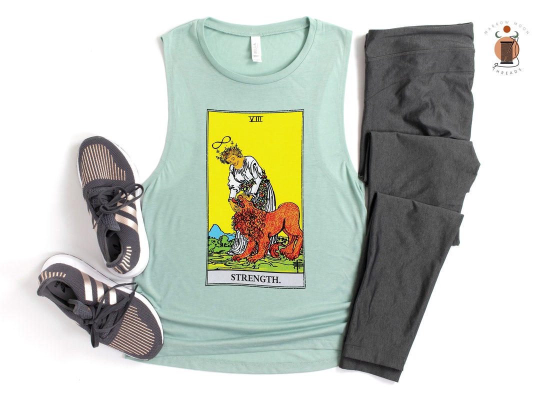 Strength Tarot Card Tank Mystical Tarot Card Shirt Workout Tank for ... Strength Tarot Card Tank Mystical Tarot Card Shirt Workout Tank for ...