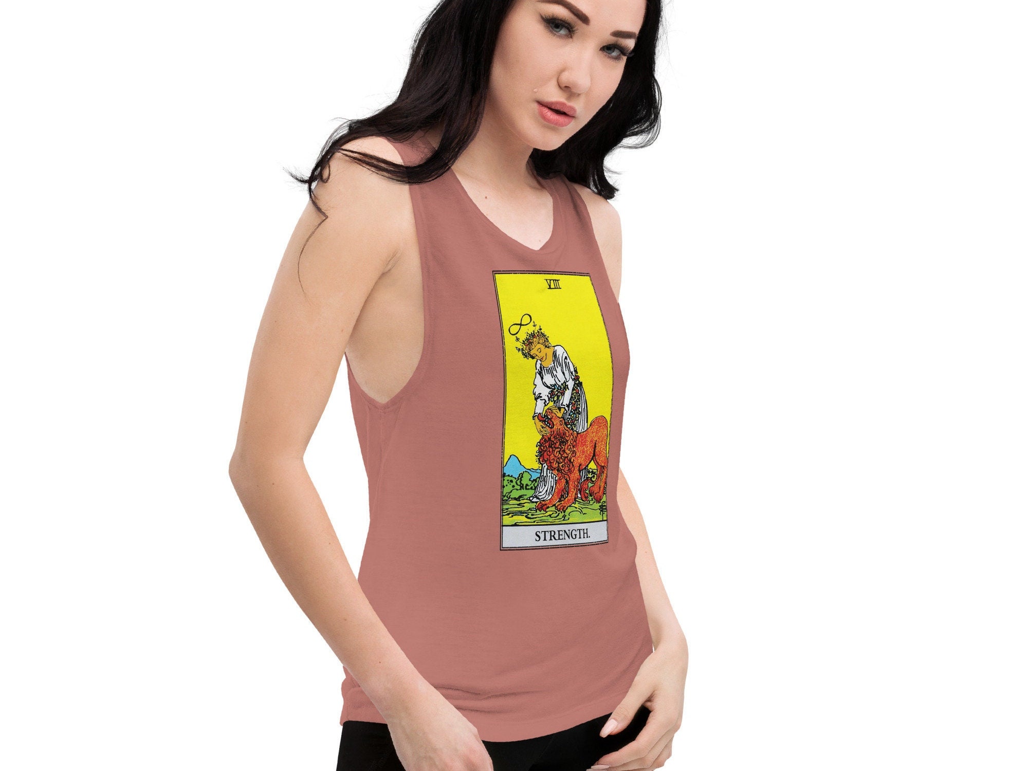Strength Tarot Card Tank Mystical Tarot Card Shirt Workout Tank for ...