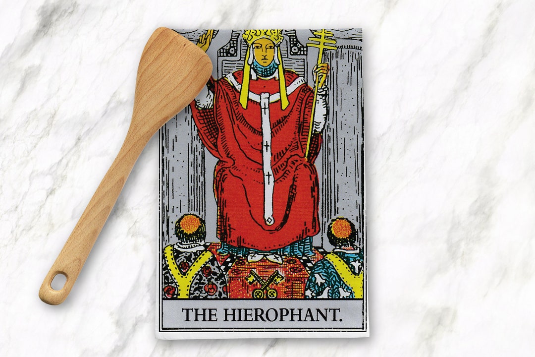 The Hierophant Tarot Card Tea Towel Goth Kitchen Decor - Etsy