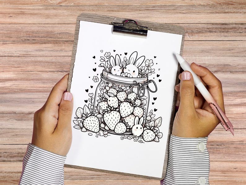 Bold and Easy Coloring Book, Cute Kawaii Forest Jar Coloring Pages ...