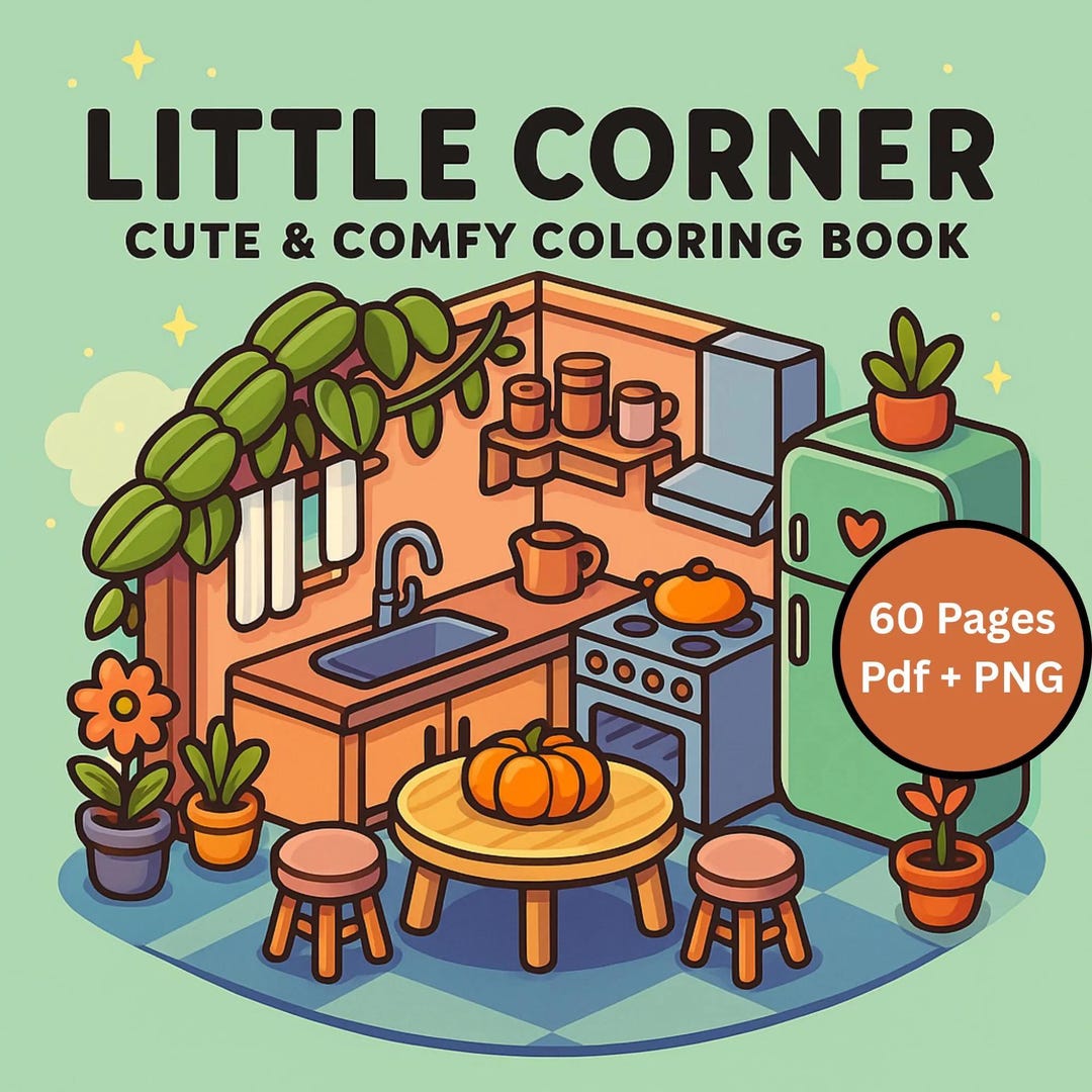 Little Corner Coloring Book PDF – 60 Printable Pages for Kids & Adults ...