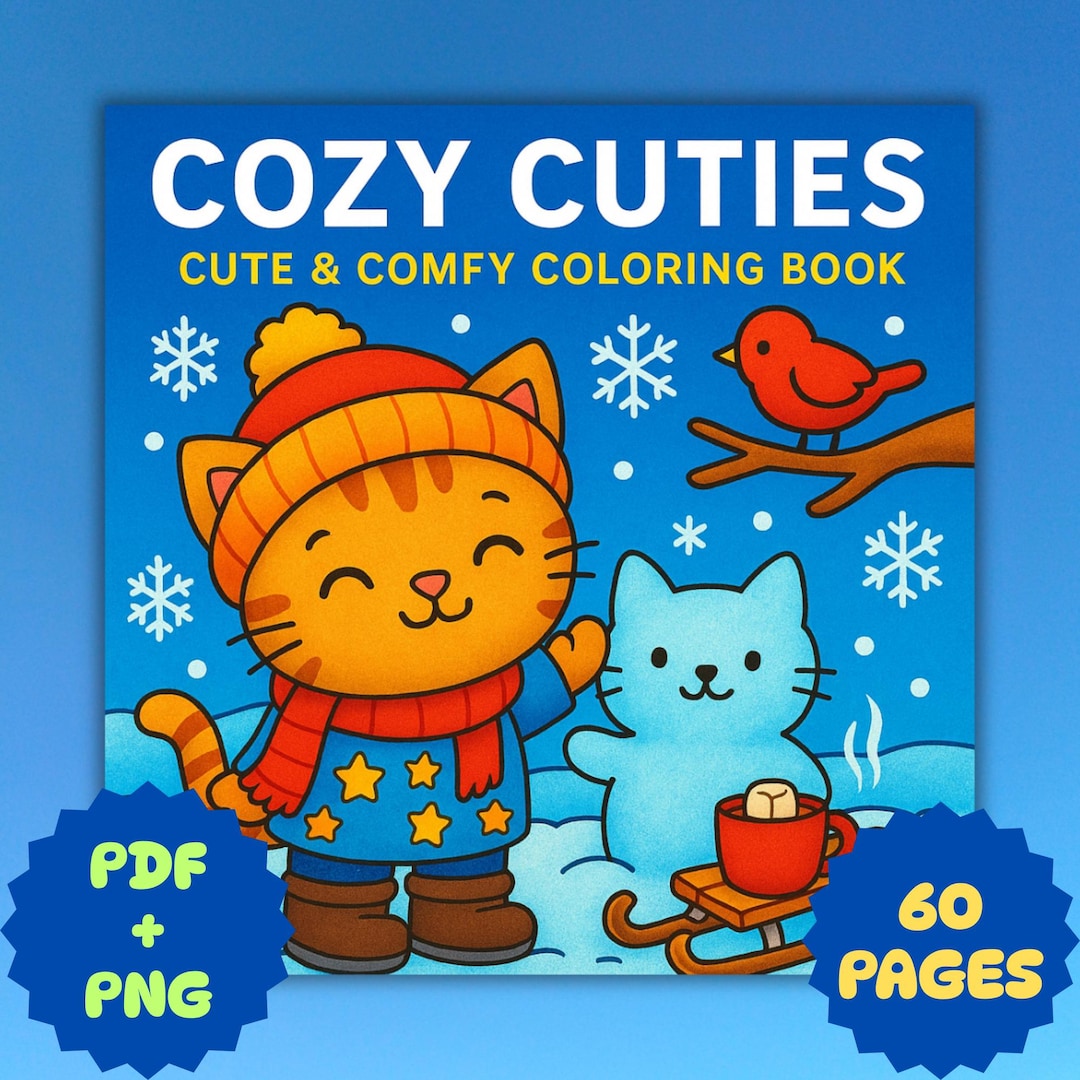 Cozy Cuties Coloring Book PDF – 60 Printable Pages for Kids & Adults ...