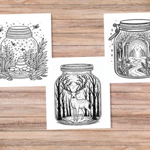 Bold and Easy Coloring Book, Cute Kawaii Forest Jar Coloring Pages ...