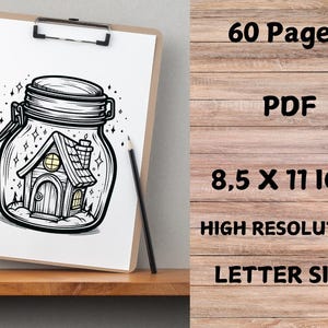 Bold and Easy Coloring Book, Cute Kawaii Forest Jar Coloring Pages ...