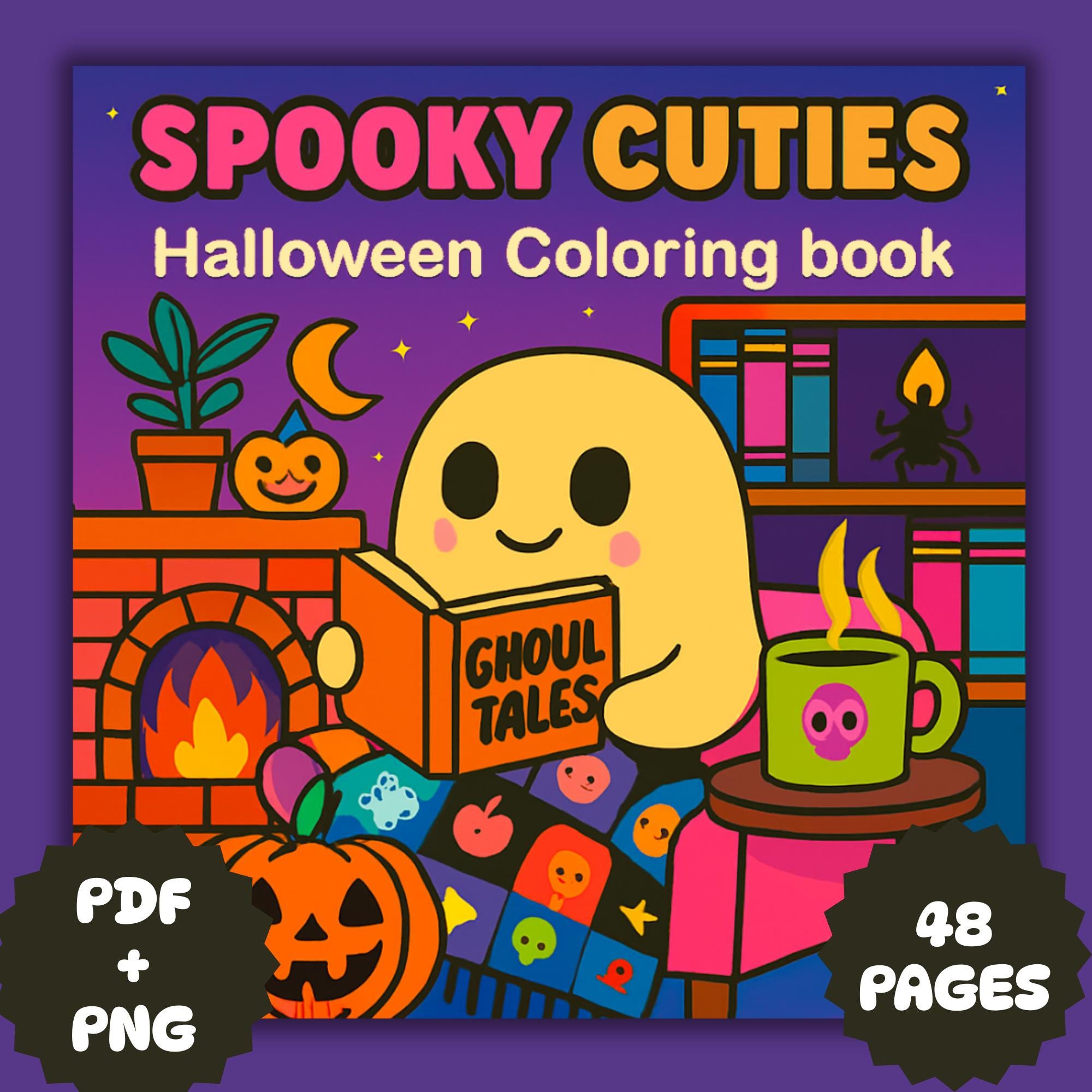 Spooky Cuties Halloween Coloring Book PDF – 48 Printable Pages for Kids ...