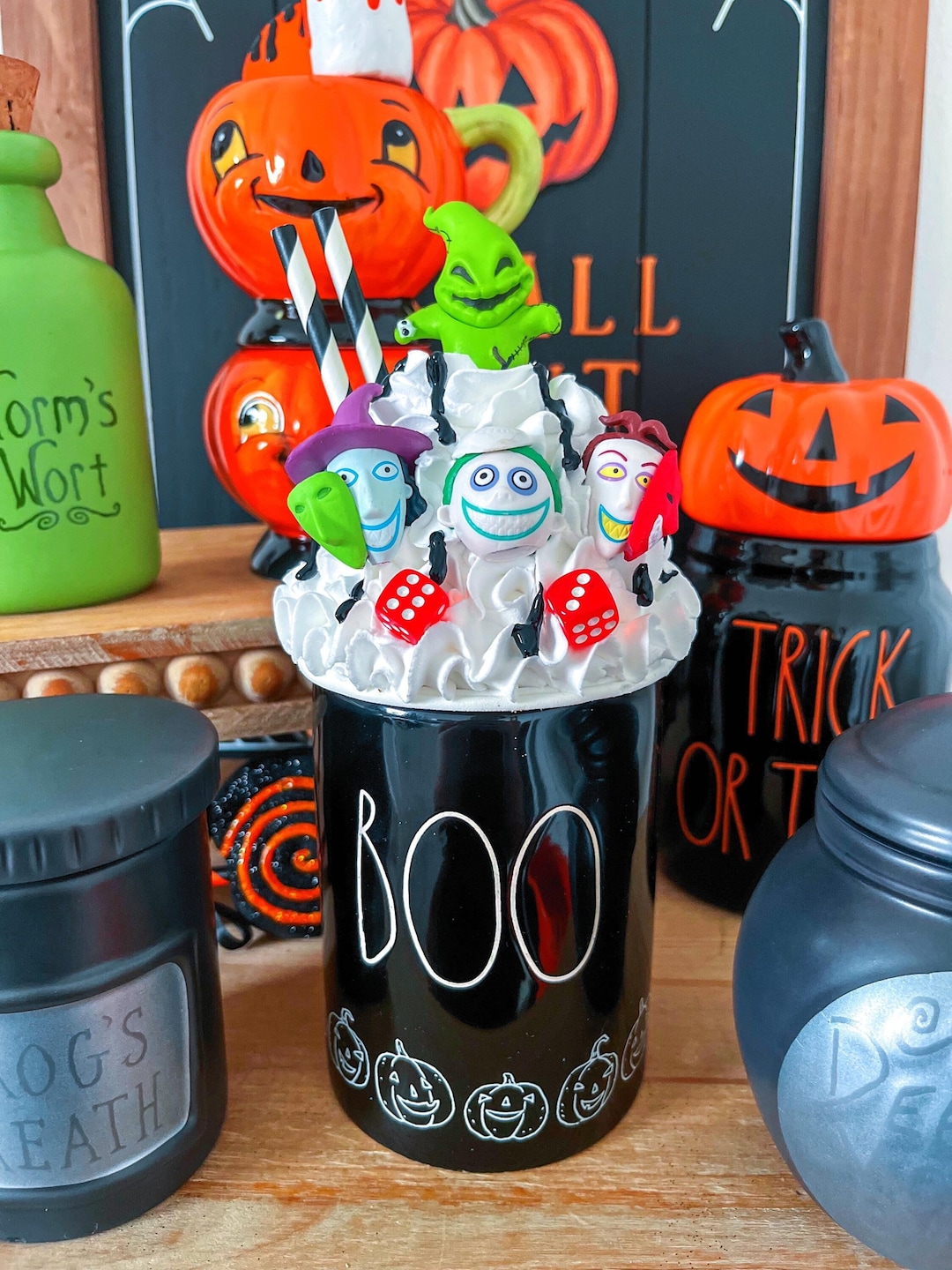 Oogie Boogie Nightmare Before Christmas Inspired Faux Whip Mug Topper ...