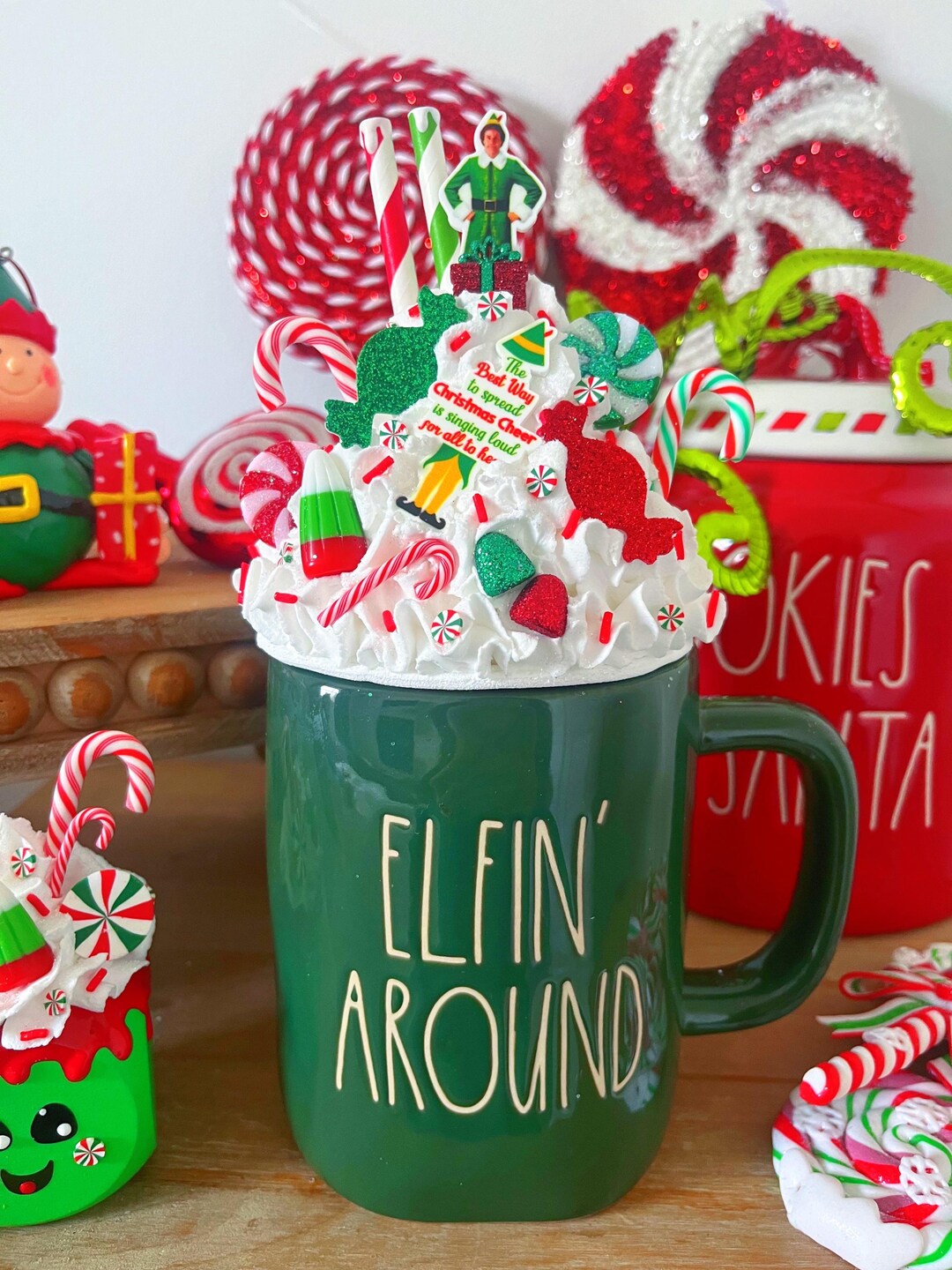Buddy the Elf Faux Whipped Cream Topper | Christmas | Tiered Tray Decor ...
