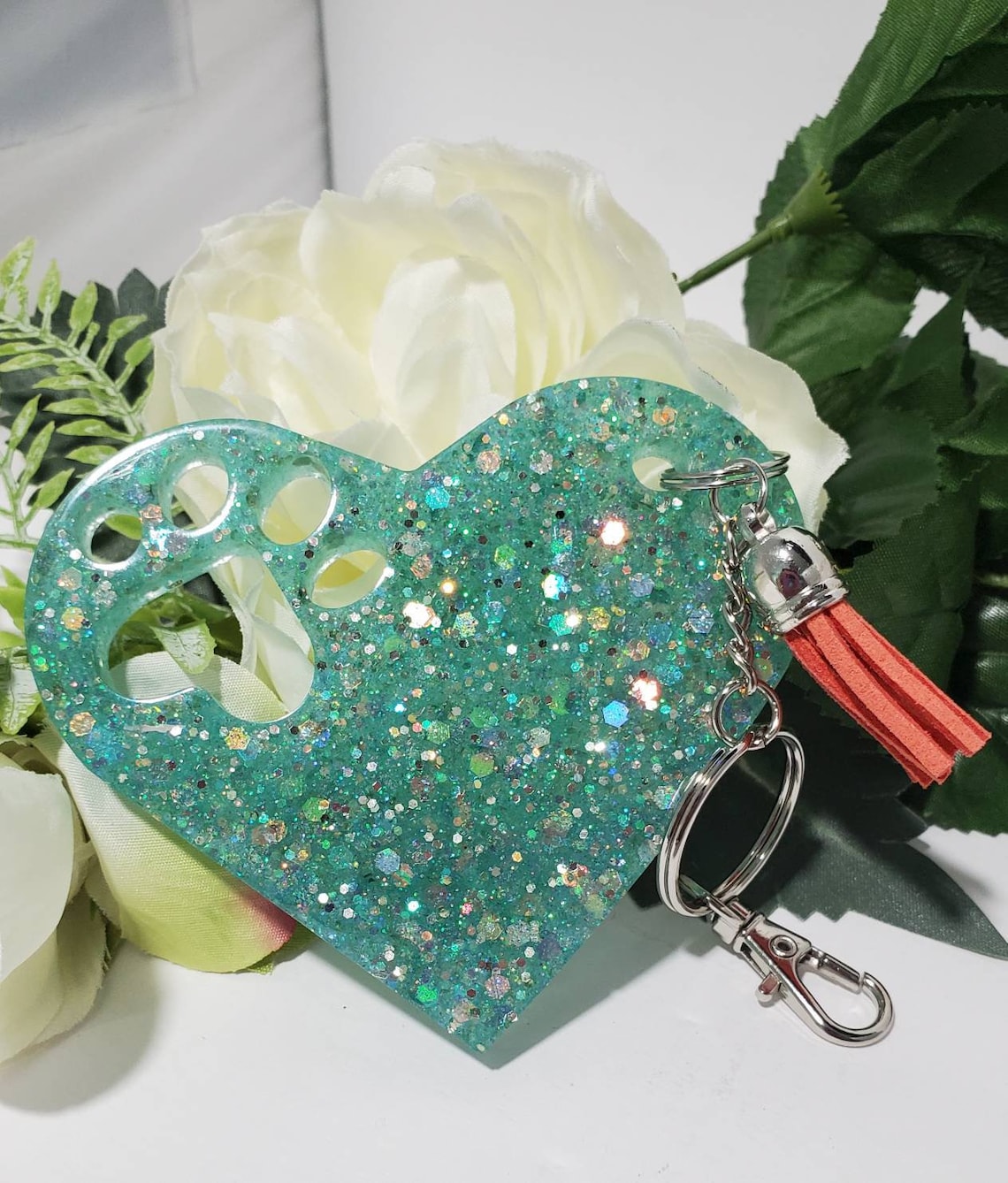 Heart keychain | Etsy