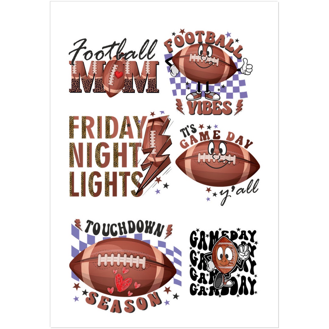 Football Sticker Sheet, Vinyl Stickers - Etsy