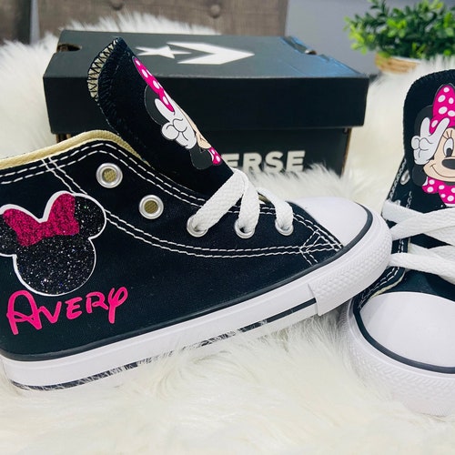 Minnie Mouse Converse Pink High Tops Gold Minnie - Etsy