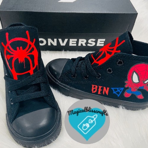 Spiderman Converse - Etsy