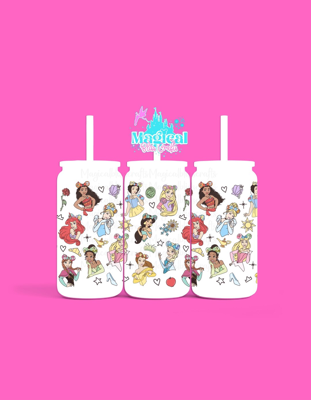 Magical Princess and Sidekicks 16oz Stainless Steel, Disney Cups ...