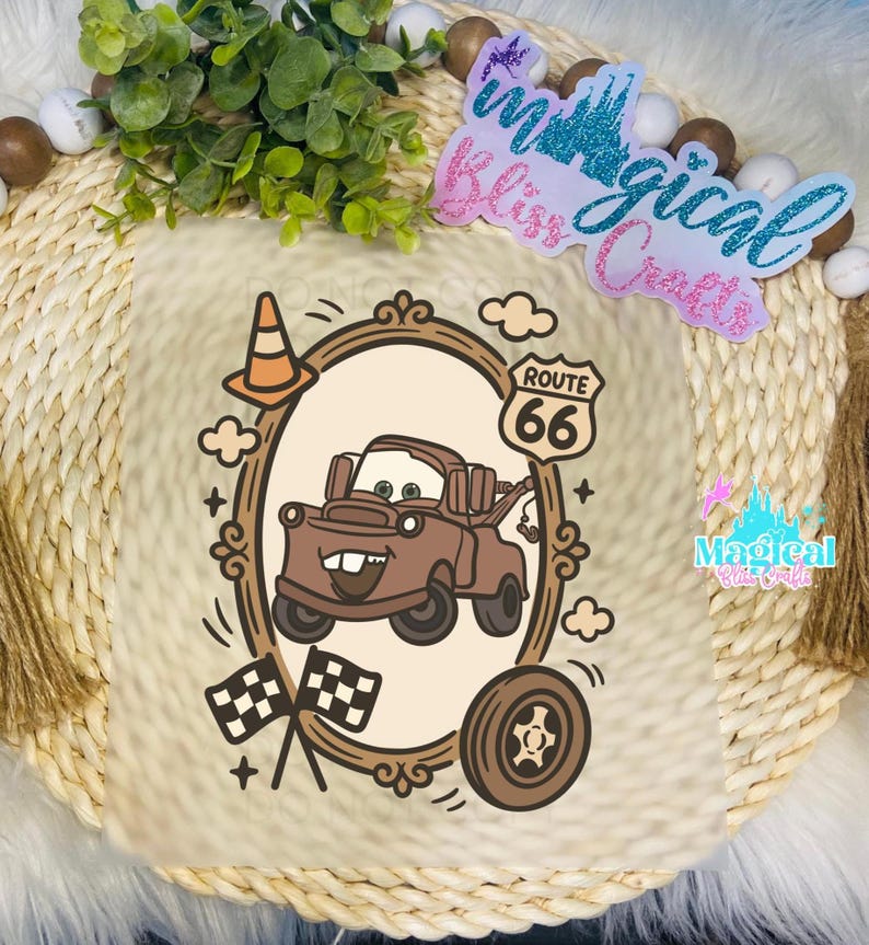 Tow Mater Mcqueen Cars Park Ready to Heat Press/ Heat Transfer Dtf ...