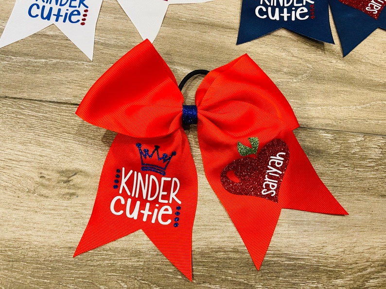 School Apple Personalized Bows - Etsy