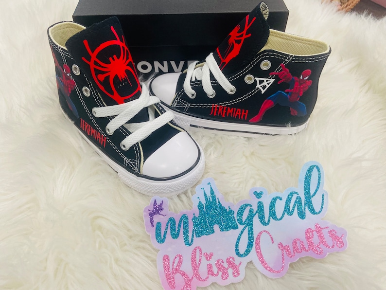 Spiderman Converse - Etsy