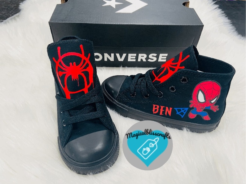 Spiderman Converse - Etsy