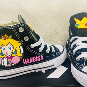 Princess Peach Converse - Etsy