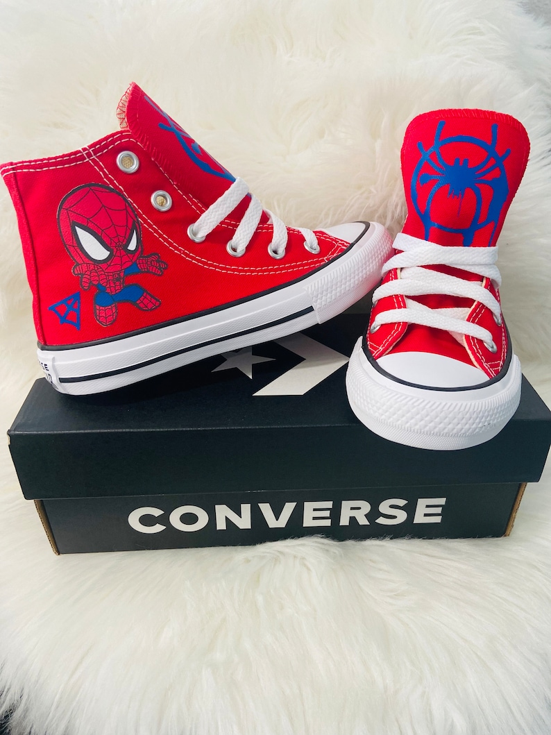 Spiderman Converse - Etsy