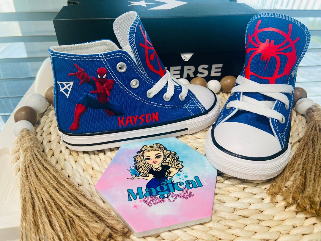 Spiderman Converse - Etsy