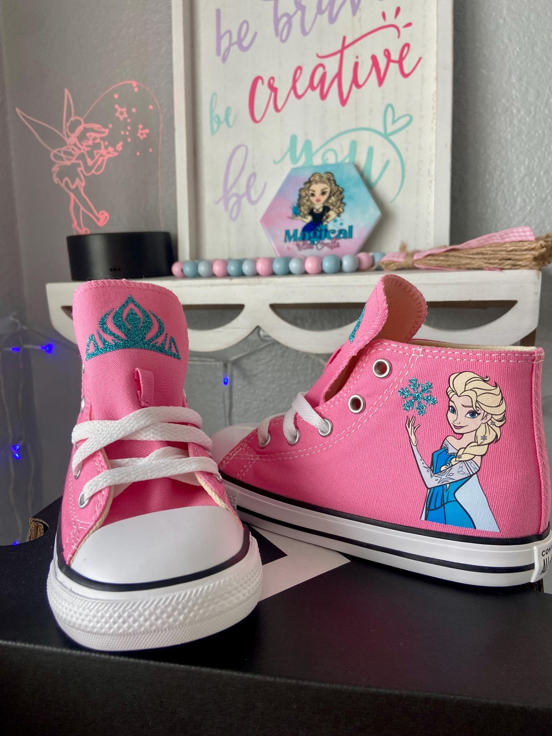 Elsa Frozen Queen Converse - Etsy