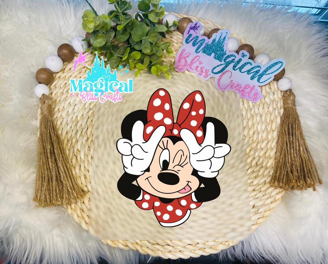 Minnie Peace Ready to Heat Press/ Heat Transfer Dtf/ Princess Heat ...