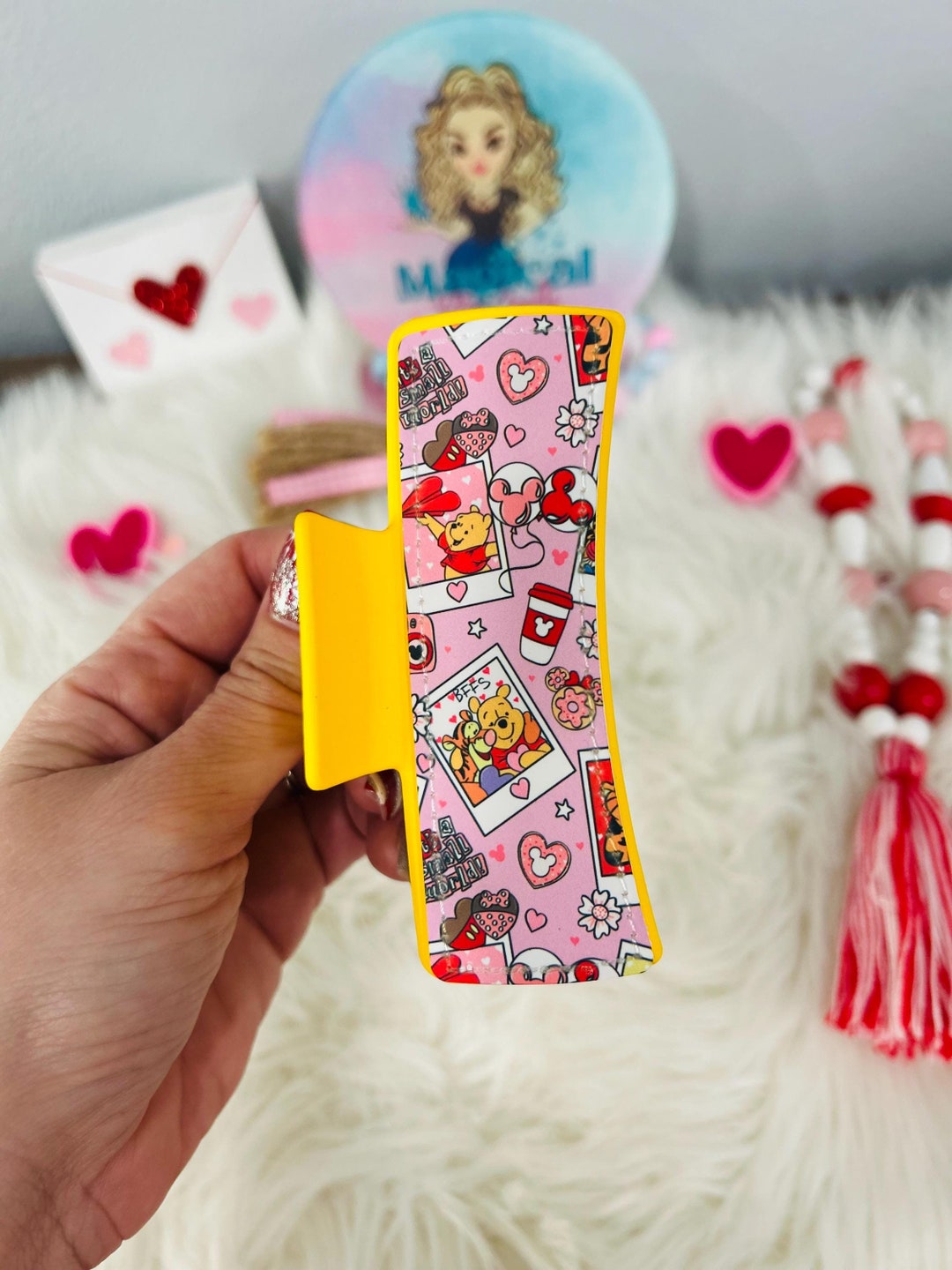 Pooh Hearts Claw Clips/ Hair Accessories/ Hair Accessories / Claw Clips ...